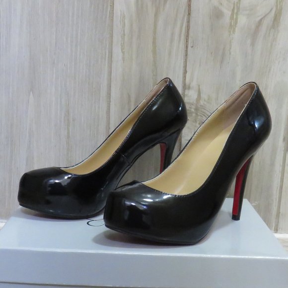Shoes | Black Patent Leather Platform High Heel Pumps | Poshmark